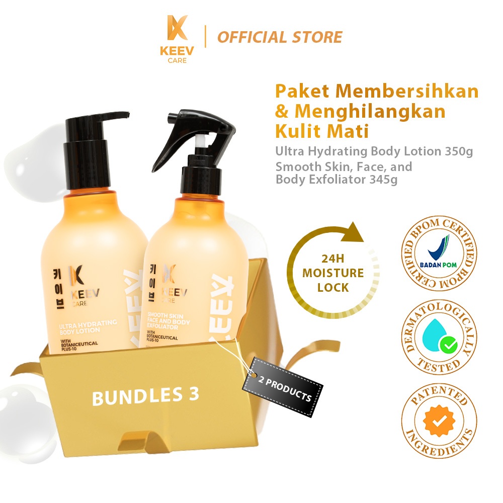 Jual Keev Care Paket Melembabkan Kulit dan Menghilangkan Kulit Mati Body Lotion 350ml + Face and ...