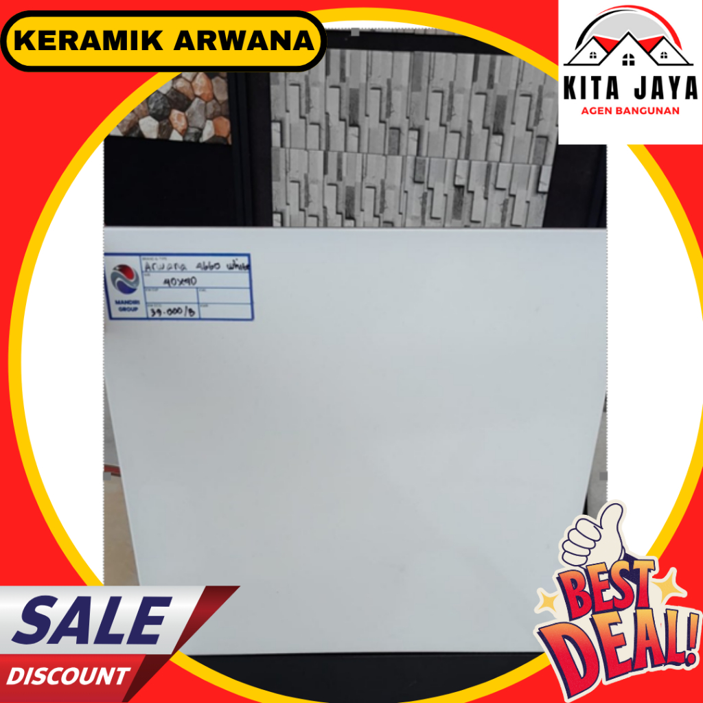 Jual Keramik Lantai ARWANA Putih 40x40 KW 1 / WP4660 | Shopee Indonesia