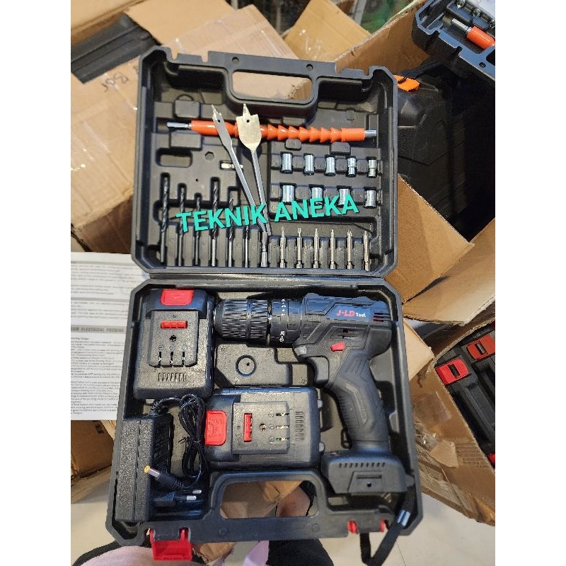 Jual BOR CORDLESS JLD 48V IMPACT DRILL 13MM BATERAI | Shopee Indonesia