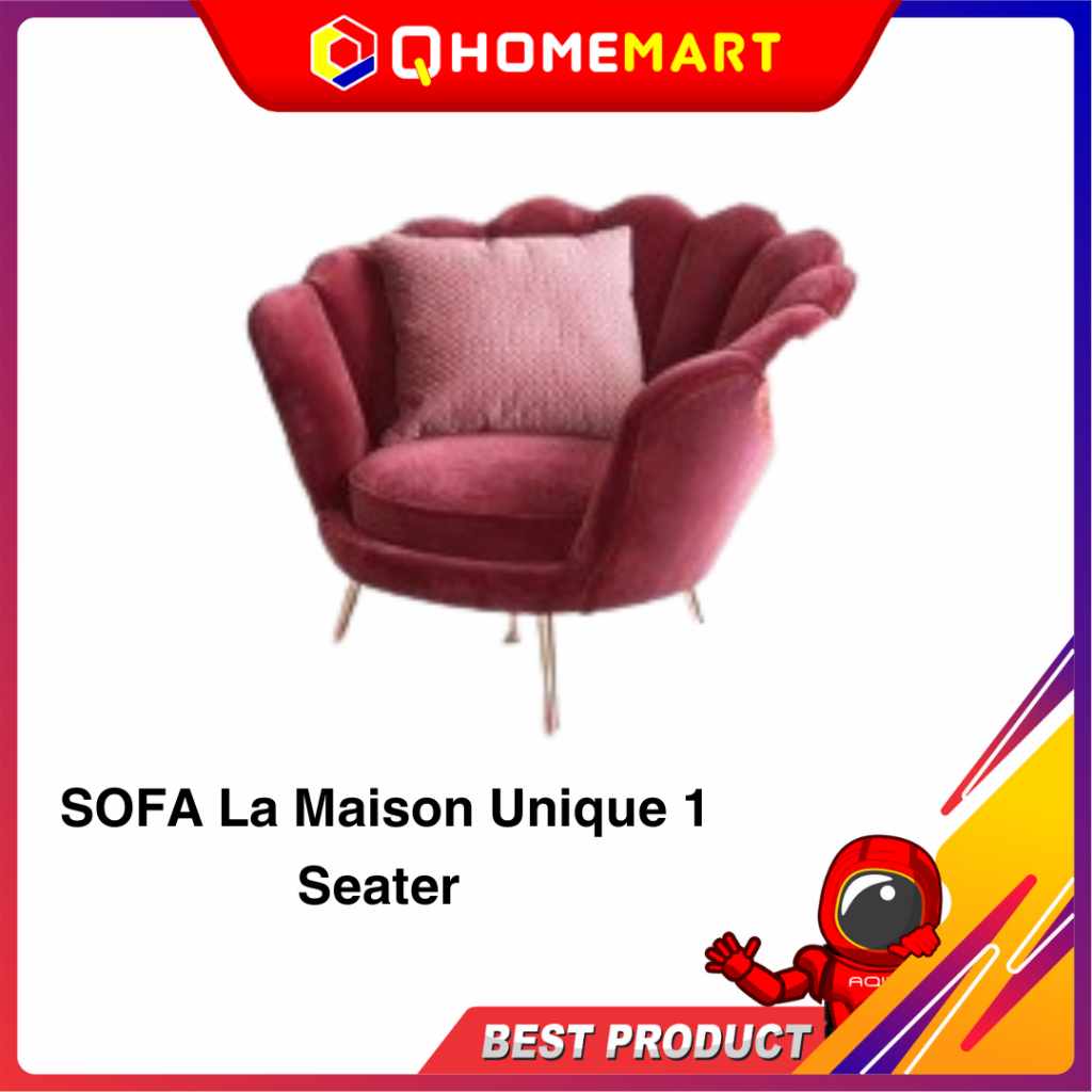 Jual SOFA Minimalist La Maison SCALLOP SOFA 1 SEAT WOOD FOOT | Shopee ...
