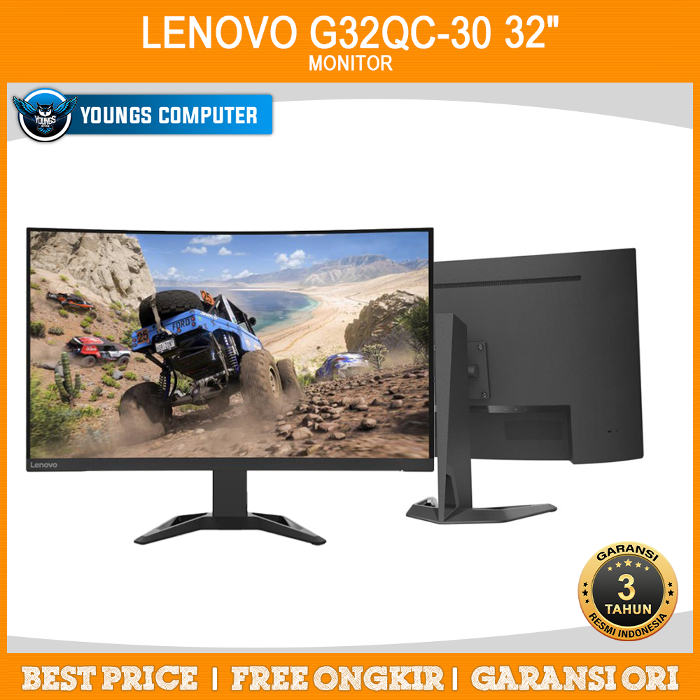 Jual Monitor LED Lenovo G32QC-30 32" VA Curved 1440p 170Hz Speaker Ergo ...