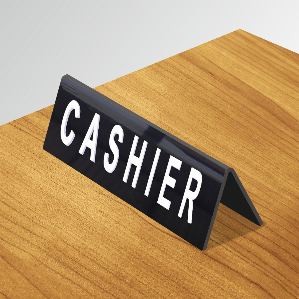Jual Papan Meja Tulisan Kasir Table Sign Chasier Acrylic Tent Card ...