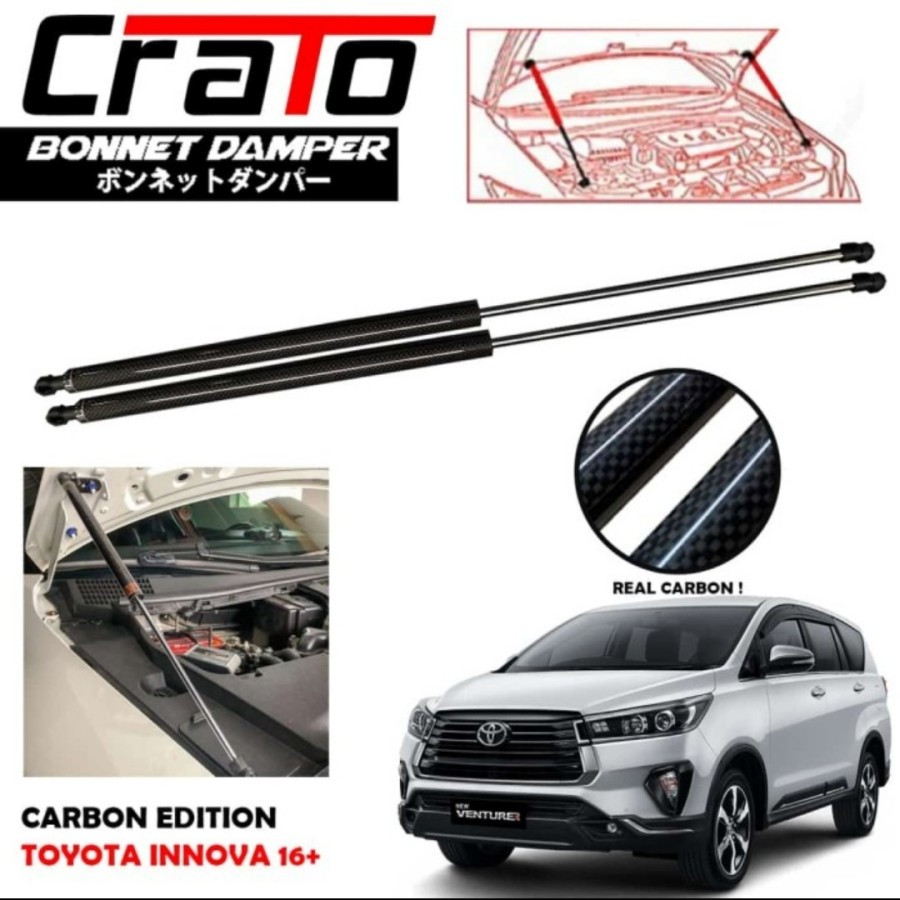 Jual CRATO SHOCK KAP MESIN ENGINE HOOD DAMPER CARBON TOYOTA INNOVA ...