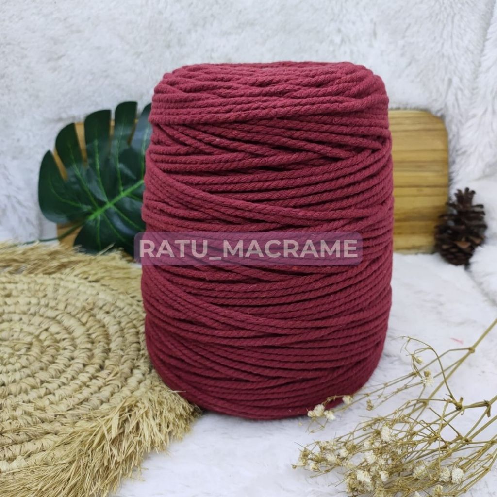 Jual Tali Katun Macrame MERAH 3MM 4MM 1KG 3PLY | Shopee Indonesia