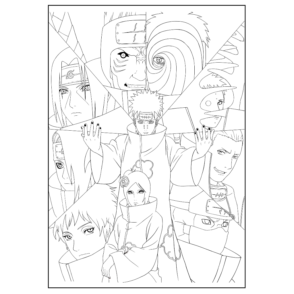 Jual Kertas Gambar Mewarnai Tema Naruto | Kertas Mewarnai | Murah ...