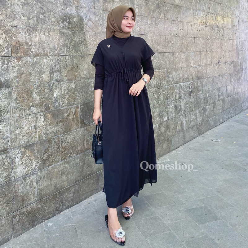 Jual QOME - Dress Hera bahan ceruti premium dress wanita | Shopee Indonesia