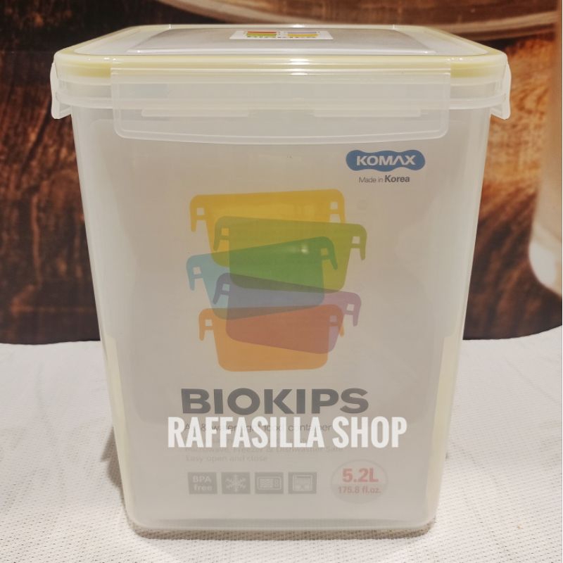 Jual Komax Biokips Square Tall Wadah Makan 5.2L Food Container Korea ...