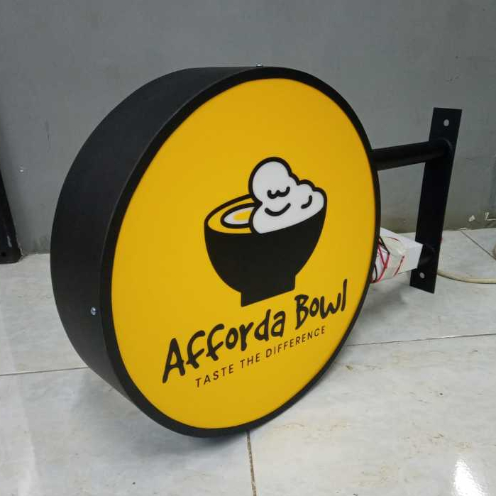 Jual Neon box bentuk bulat diameter 40cm - 2 sisi | Shopee Indonesia