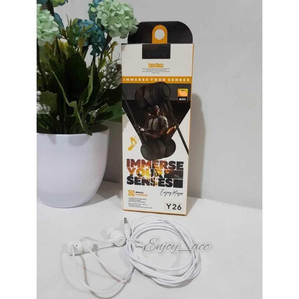 Jual HEADSET HANDFREE EARPHONE STEREO RLM Y26 NON PACK | Shopee Indonesia