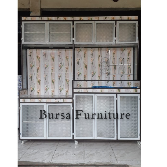 Jual Kitchen set 5 Pintu Full alumunium/Tiang Holo/Rak wastafel/Rak ...