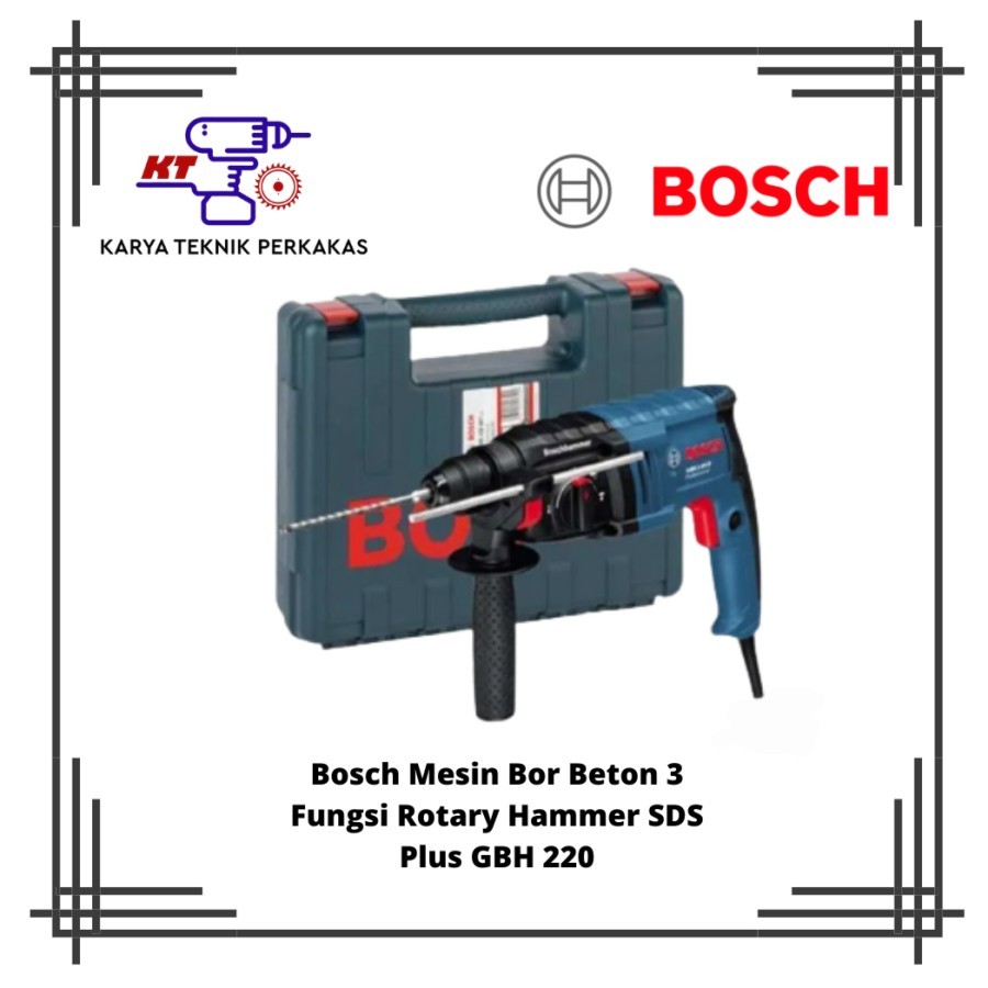 Jual Bosch Mesin Bor Beton 3 Fungsi Rotary Hammer SDS Plus GBH 220 ...