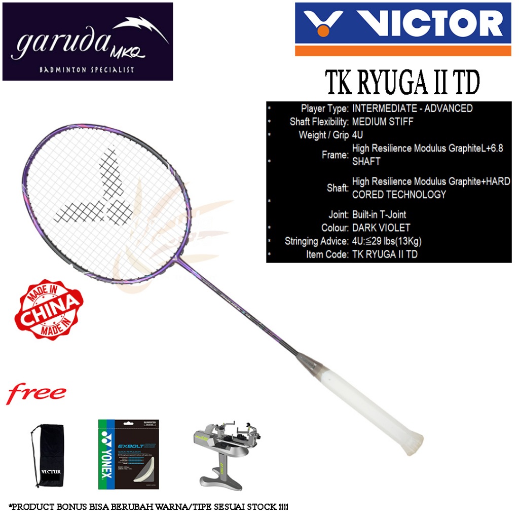 Jual RAKET BADMINTON VICTOR THRUSTER RYUGA II TD / VICTOR TK RYUGA 2 TD ...