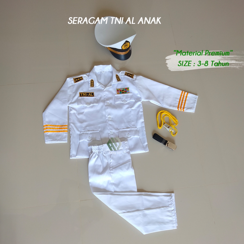 Jual Baju Seragam Angkatan Laut Anak Laki-Laki/ Perempuan | Kostum Karnaval Anak Paket Komplit ...