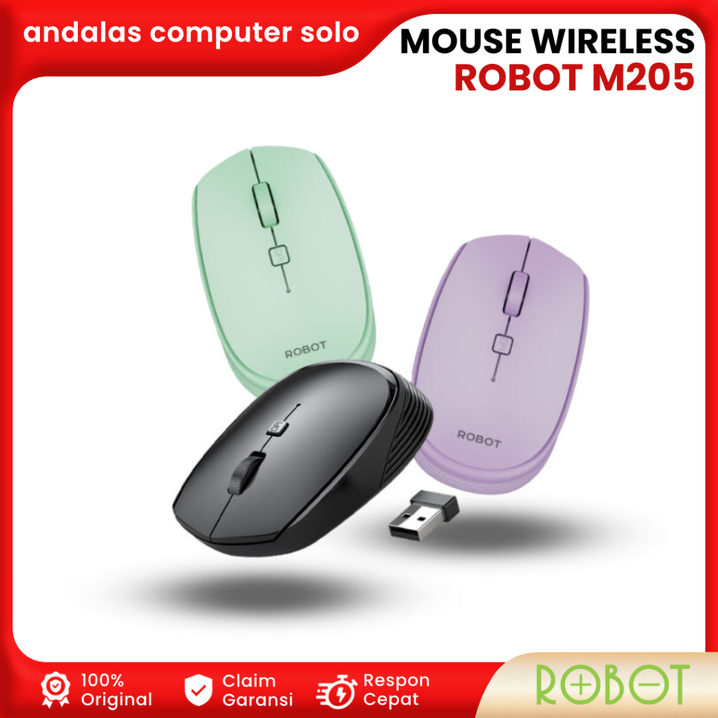 Jual Mouse Wireless Robot M205 Mouse Optical 2.4Ghz 16000DPI Mos Mous wirelles aksesories ...