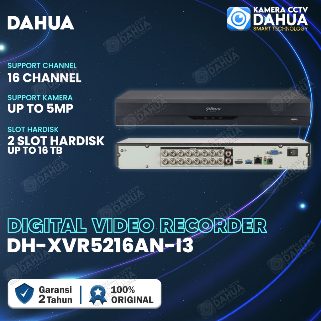 Jual DVR DAHUA 3K 5MP 16CH 16 CHANNEL RECORDER CCTV PENTA BRID 2 SLOT ...