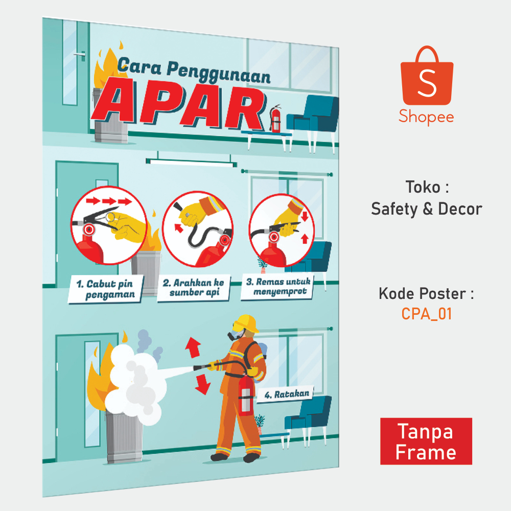 Jual Safety Poster K3: Cara Penggunaan APAR | Shopee Indonesia