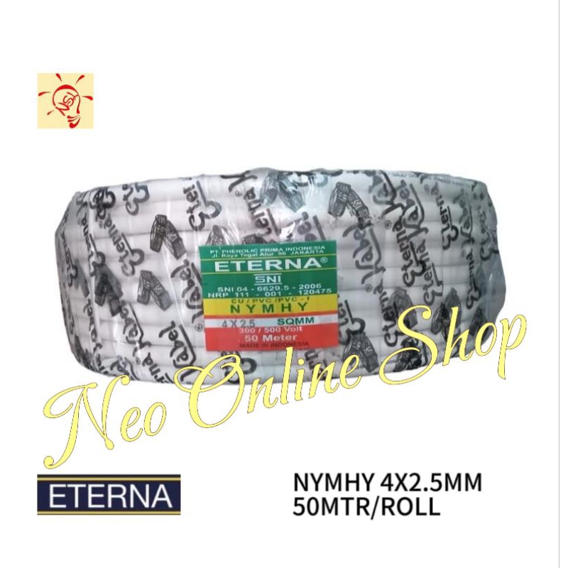 Jual Kabel Eterna NYMHY 4X2,5 4X2.5 mm Rol 50 Meter | Shopee Indonesia