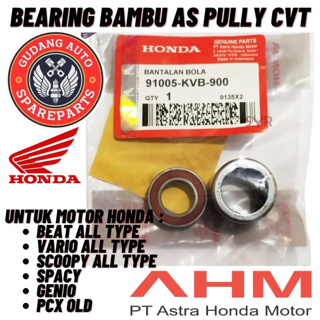 Jual ORIGINAL AHM Bearing Laher Bambu As Puly Pully CVT Honda Vario ...