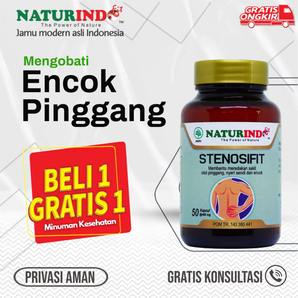 Jual Obat Encok Sakit Pinggang Herbal Stenosifit Naturindo | Shopee ...