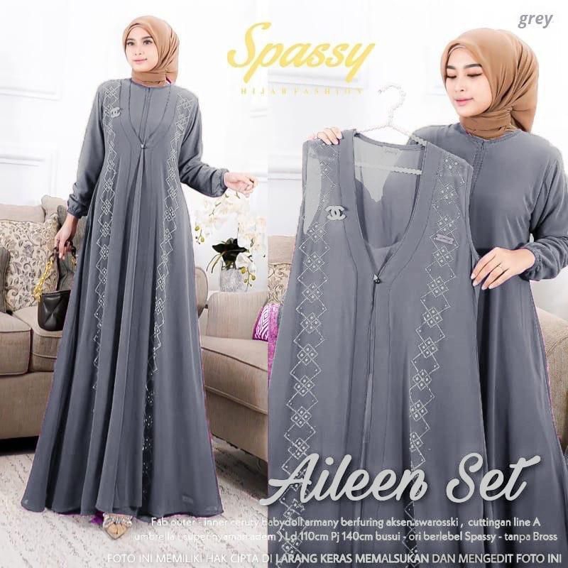 Jual Aileen Set Gamis Wanita Swarovski Standart Dan Jumbo | Shopee ...
