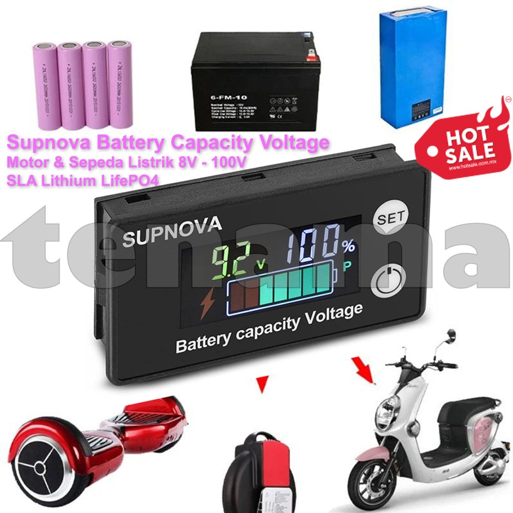 Jual Supnova Battery Capacity Voltage Motor & Sepeda Listrik 8V - 100V ...