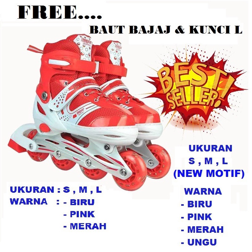 Jual TOP SALE Promosi!!! Sepatu Roda Anak POWER Inline Sketa/Bajaj Free ...