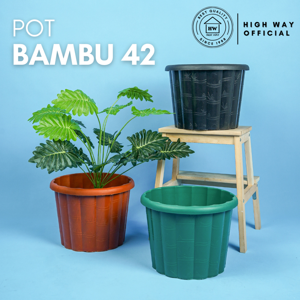 Jual HIGH WAY - Pot Bambu Bulat 42 Ukuran Besar Premium Tempat Bibit ...