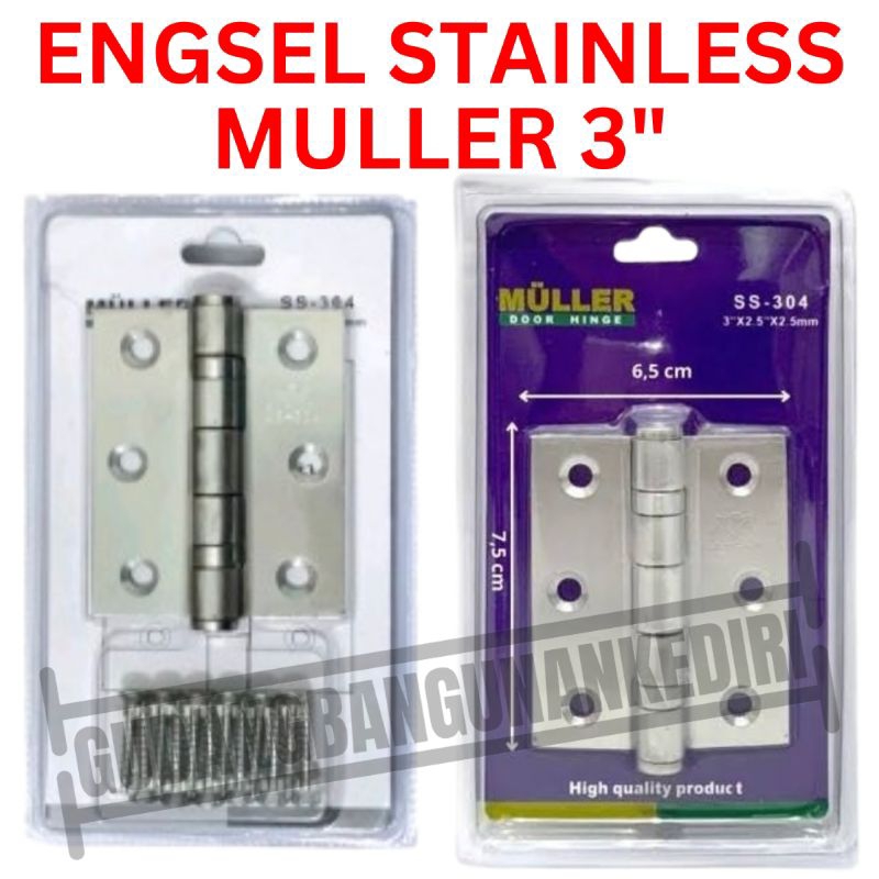 Jual engsel pintu jendela stainless steel 3 inch MULLER SS304 | Shopee ...