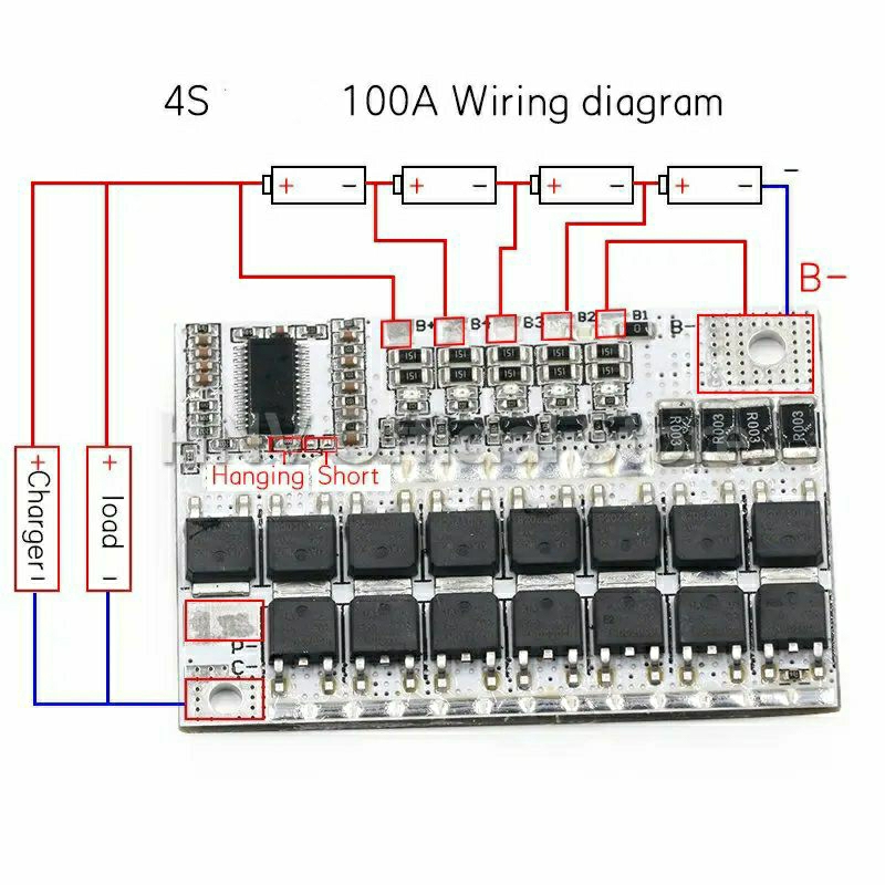 Jual BMS 4S 12V 100A LIFEPO4 3.2V battery management sistem with balance | Shopee Indonesia