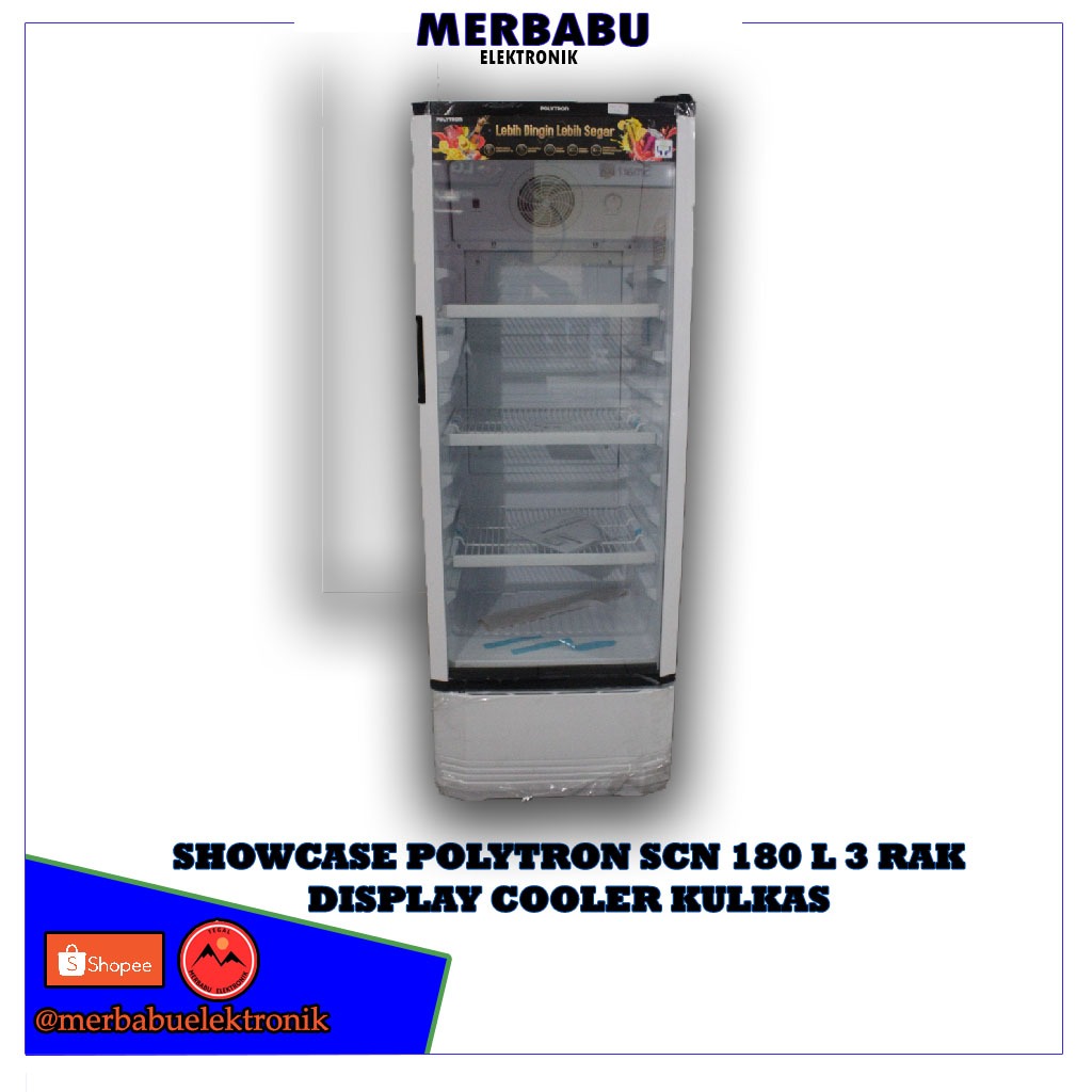 Jual Polytron Showcase SCN-180 3 Rak 180L Display Cooler | Shopee Indonesia