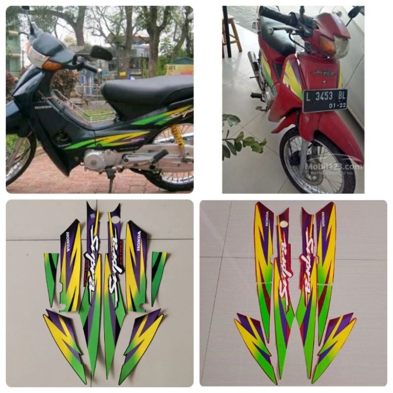 Jual STRIPING LIST STANDART MOTOR HONDA SUPRA 1998 1999 MERAH HITAM ...