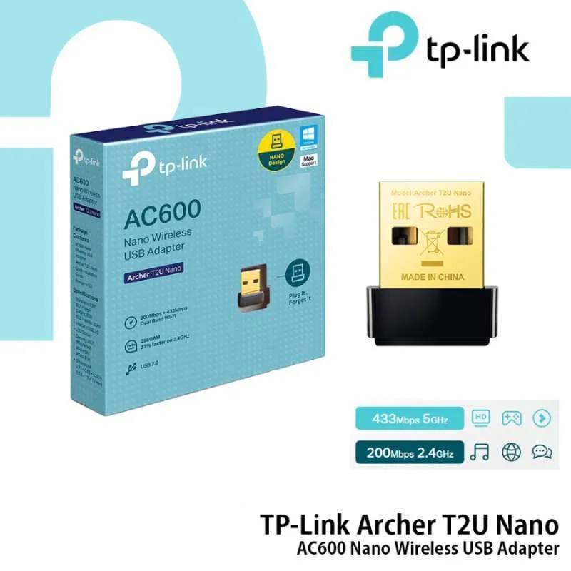 Jual TP-LINK Archer T2U Nano AC600 Nano Wireless USB Adapter Dual Band ...
