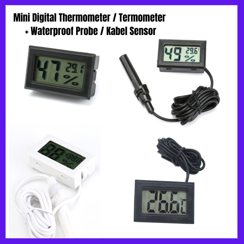 Jual Mini Digital Thermometer / Termometer + Waterproof Probe / Kabel ...