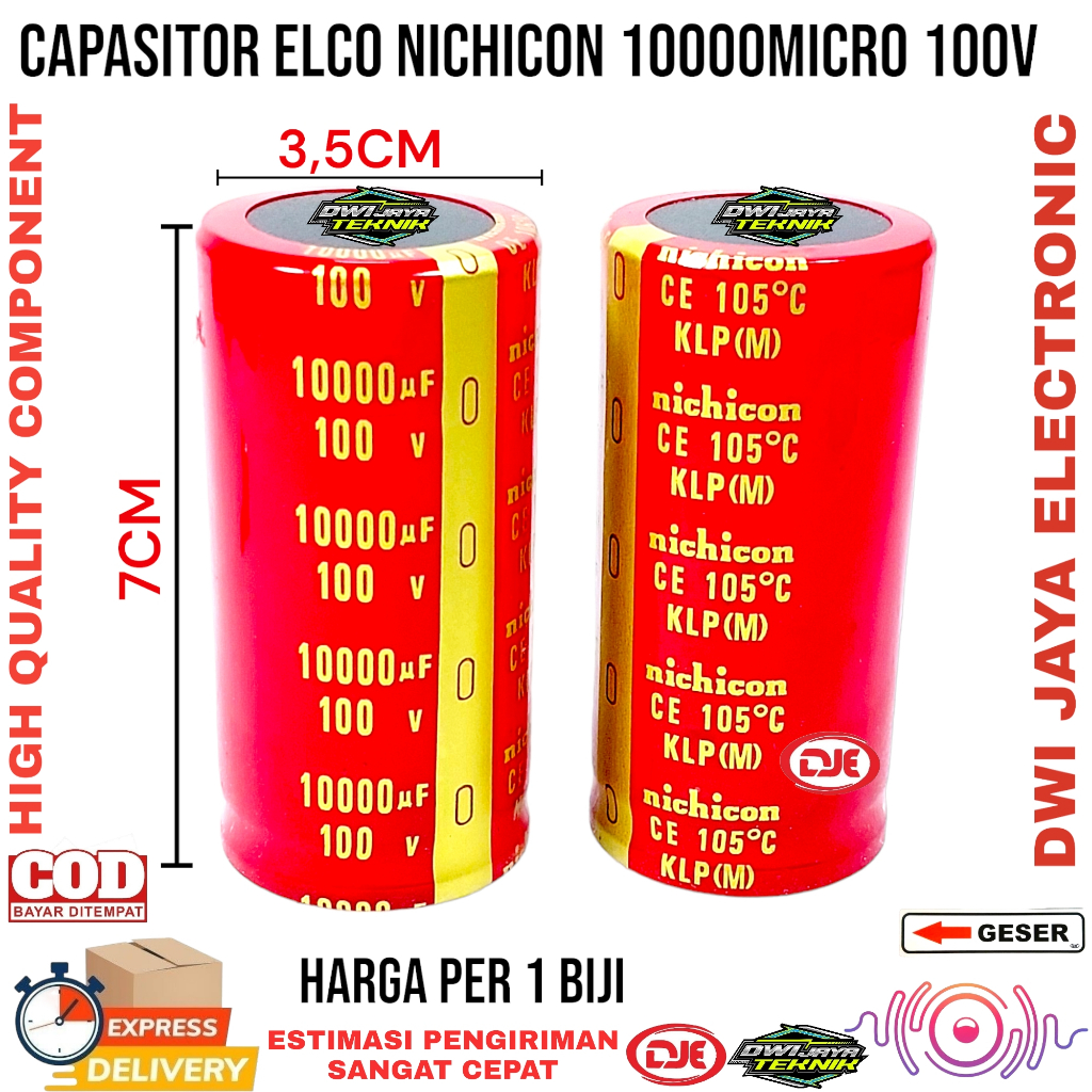 Jual Elco Nichicon/Rubycon 10.000 / 100v 10000uf 100v MERAH | Shopee Indonesia
