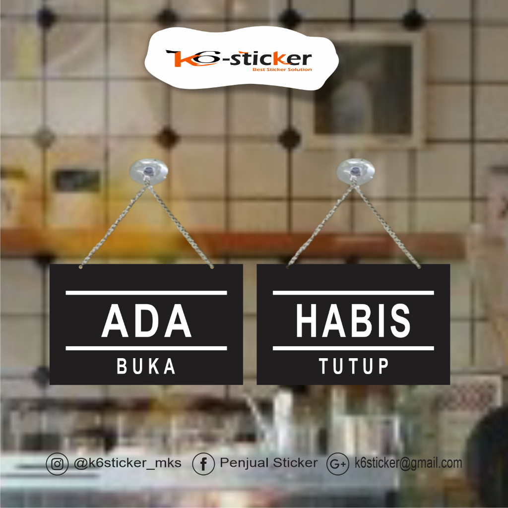 Jual Sign Acrylic Ada Habis Buka Tutup Hitam (2 muka) | Shopee Indonesia