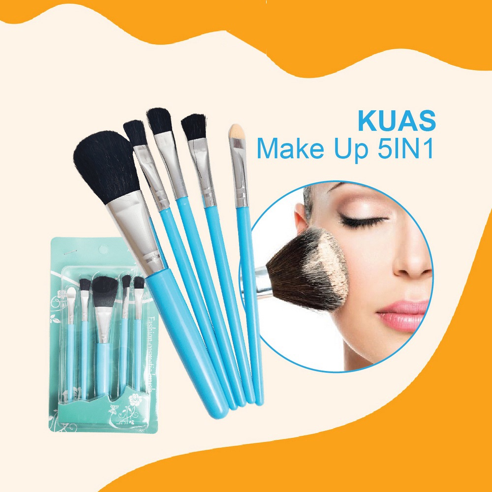 Jual Kuas Make Up Set 5 IN 1 Mini Travel /Brush Makeup Eye Shadow ...