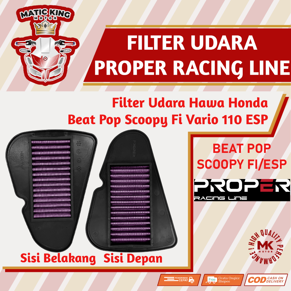 Jual Filter Saringan Udara Hawa Honda Beat Scoopy Vario 110 Fi eSP POP ...
