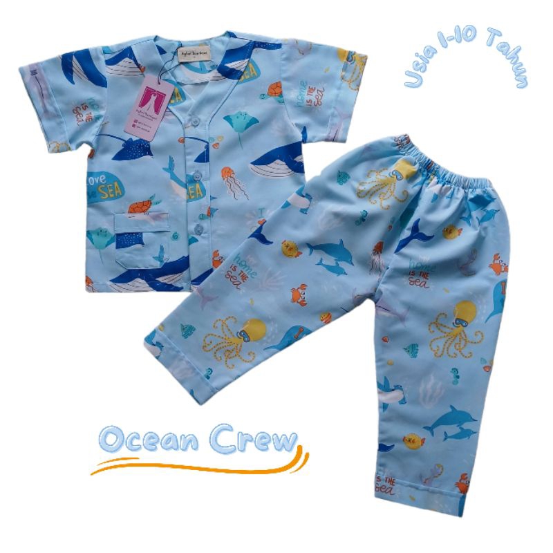 Jual Baju Tidur Piama Anak Unisex Cewek Cowok 1-10 Tahun Bahan Katun ...