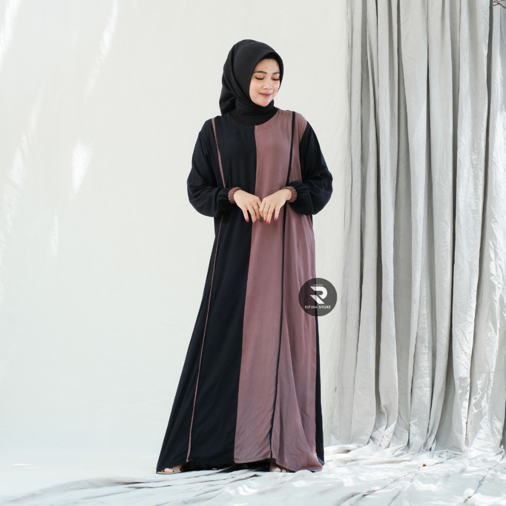 Jual Rifina Dress Madina Rayon premium Simple Elegan | Shopee Indonesia