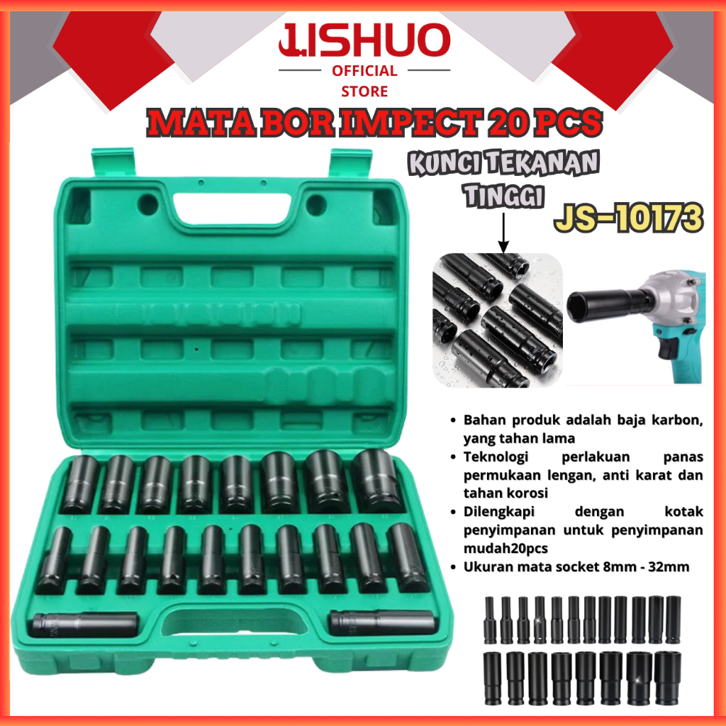 Jual JISHUO Mata Impact Wrench Socket 1/2 Inch Mata Sok Panjang Deep ...