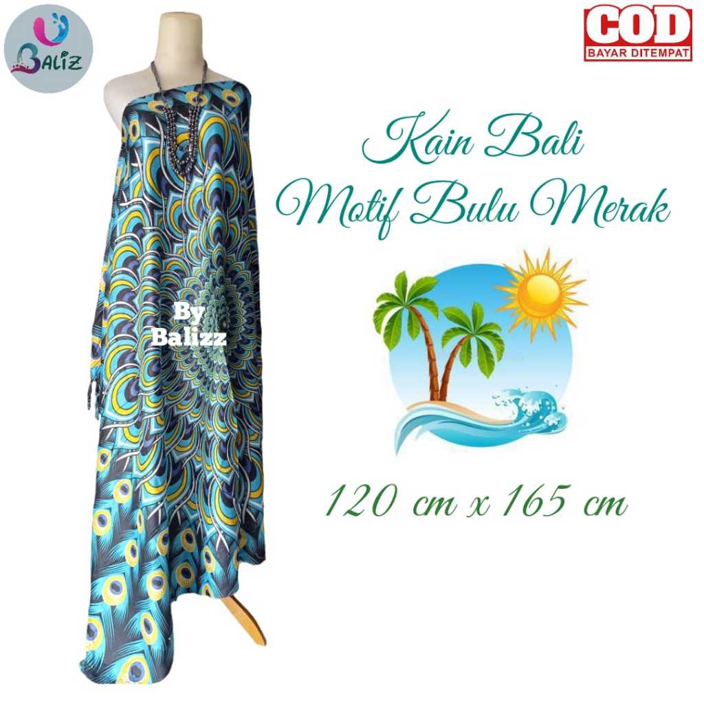 Jual Kain Bali Pantai - Kain Bali Motif Bulu Merak Standar - Sarung ...