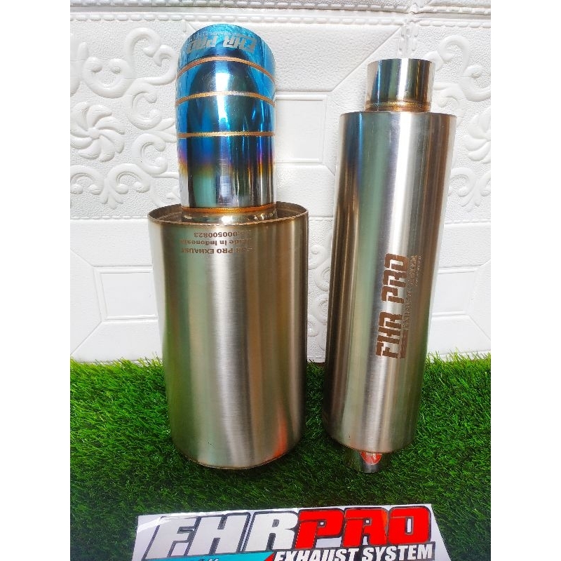 Jual Paket Knalpot Resonator Plus Mufler burntip FHR PRO exhaust ...