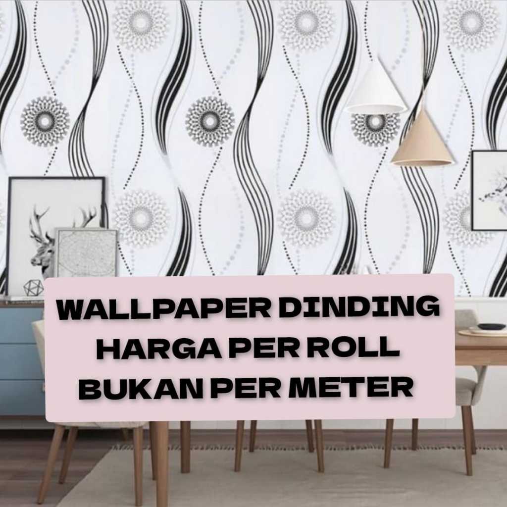 Jual Wallpaper Sticker Putih Hitam CAKRA Stiker Dinding Rumah Ruang ...