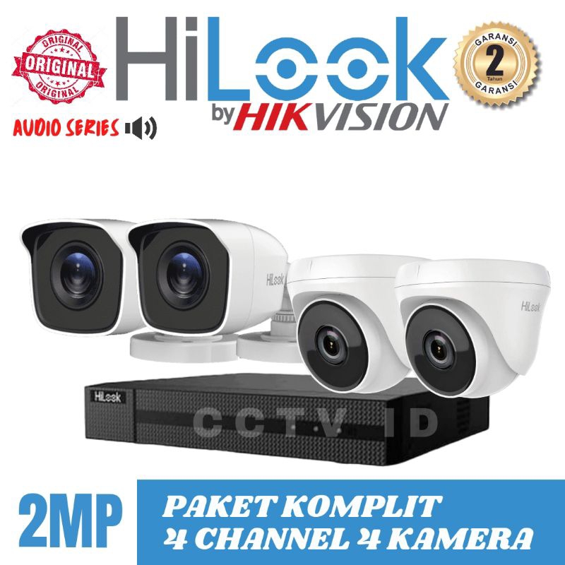 Jual PAKET CCTV HILOOK 4 CHANNEL 4 KAMERA 2MP 1080P (AUDIO) | Shopee ...