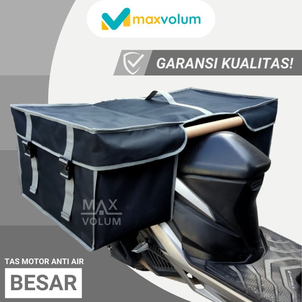Jual Maxvolum Tas Motor Besar Hitam List Silver Tas Kronjot / Tas Obrok ...