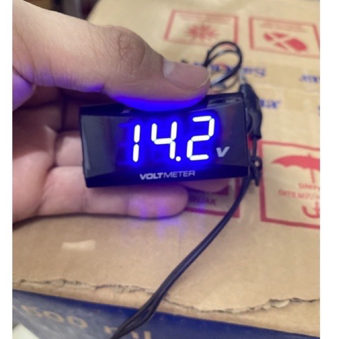 Jual volt meter atau voltmeter aki universal all motor led biru ...