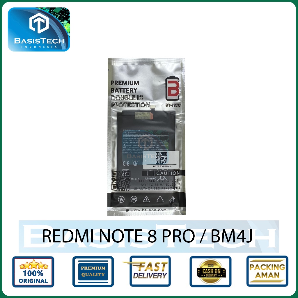 Jual BATERAI XIAOMI REDMI NOTE 8 PRO BM4J BT-ACC BASISTECH DOUBLE IC ...