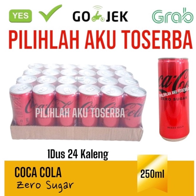 Jual [S8I39] Coca Cola ZERO SUGAR KALENG CAN 250 ml - ( HARGA 1 DUS ...
