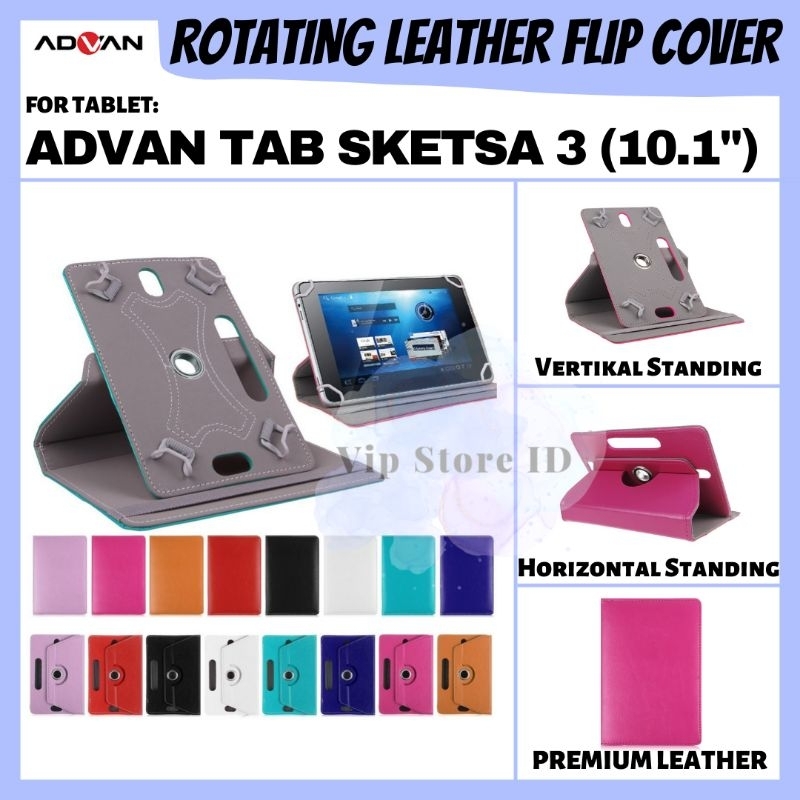 Jual ADVAN TAB SKETSA 3 10.1 INCH 2023 ROTATE FLIP BOOK COVER CASE CASING SARUNG KESING FLIPCASE ...
