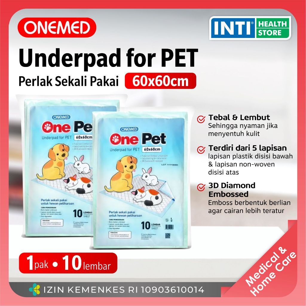 Jual Onemed | OnePet Underpad for Pet | Tatakan Kencing Hewan 60 x 60 | Alas Hewan | Shopee ...